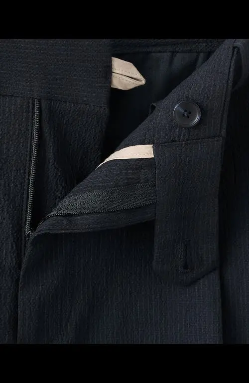 Mango Slim Fit Seersucker Pleated Pants