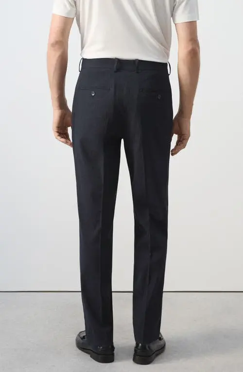 Mango Slim Fit Seersucker Pleated Pants