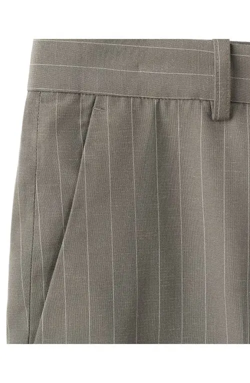 Mango Pinstriped Tailored Bermuda Shorts
