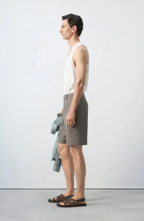 Mango Pinstriped Tailored Bermuda Shorts