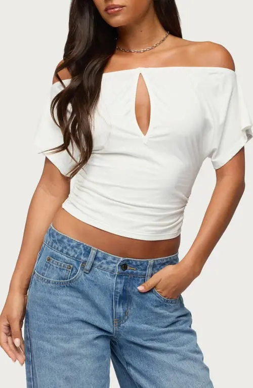 EDIKTED Hecate Off-the-shoulder Keyhole Top