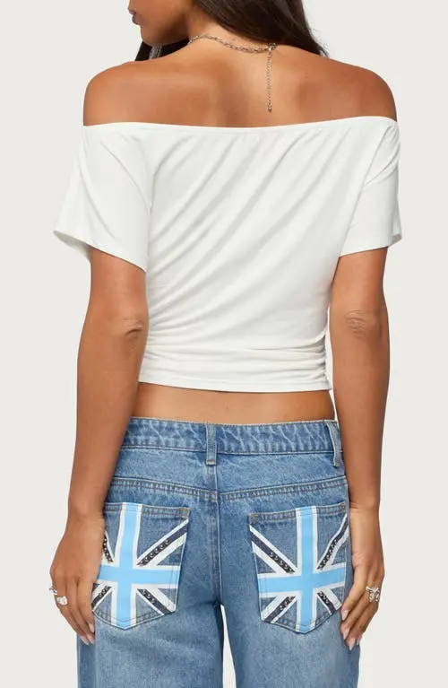 EDIKTED Hecate Off-the-shoulder Keyhole Top