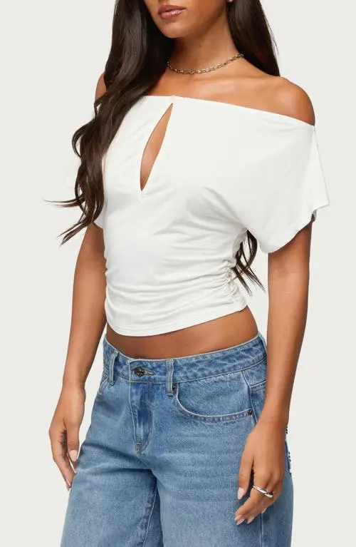 EDIKTED Hecate Off-the-shoulder Keyhole Top