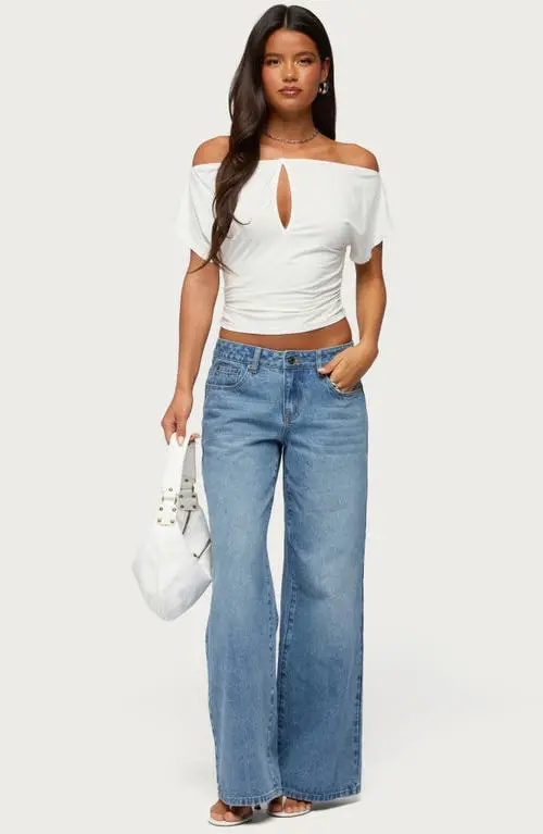 EDIKTED Hecate Off-the-shoulder Keyhole Top