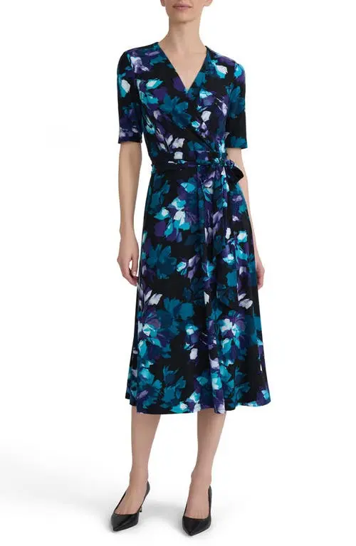 KASPER Pleated Fit And Flare Dress