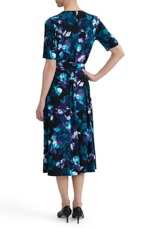 KASPER Pleated Fit And Flare Dress