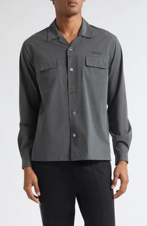 Undercover Logo Embroidered Long Sleeve Camp Shirt