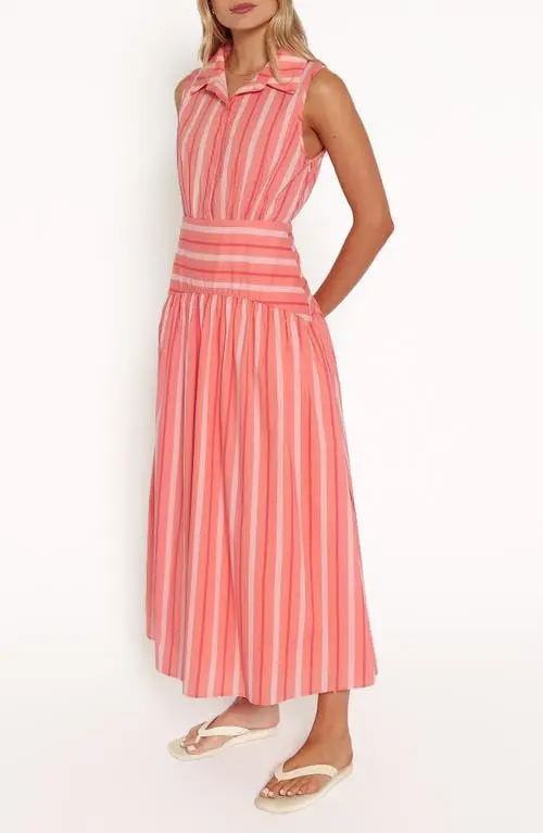PETAL & PUP Myranda Striped Midi Dress