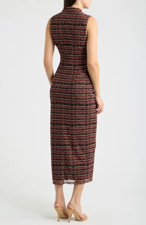Vince Camuto Geometric Print Mesh Sheath Dress