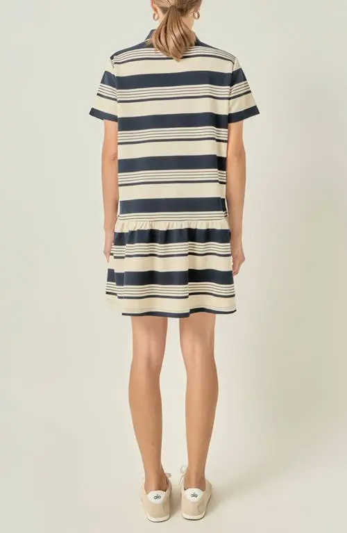 English Factory Striped Polo Minidress