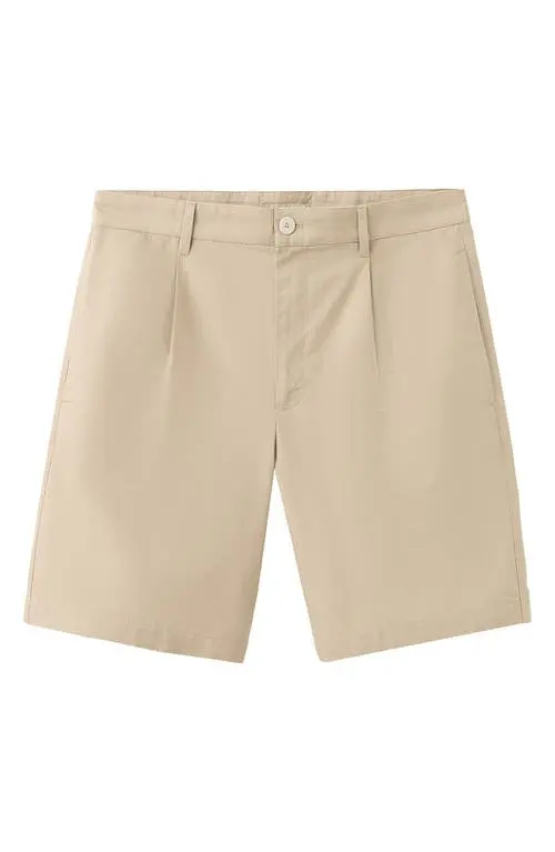 Mango Pleated Front Cotton-blend Twill Bermuda Shorts - Beige