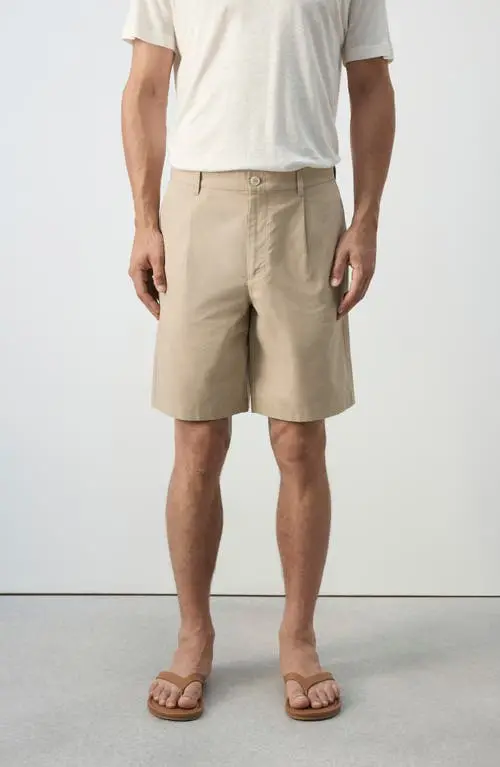 Mango Pleated Front Cotton-blend Twill Bermuda Shorts - Beige