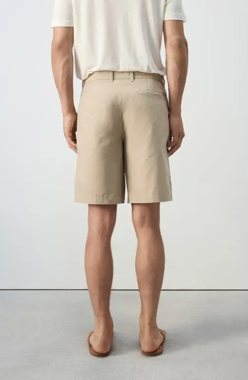 Mango Pleated Front Cotton-blend Twill Bermuda Shorts - Beige