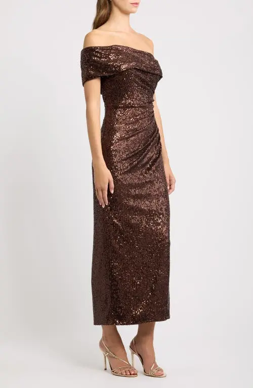Eliza J Sequin One-shoulder Gown
