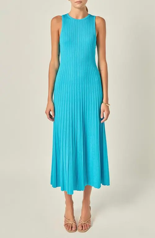 English Factory Ribbed Knit A-line Midi Dress
