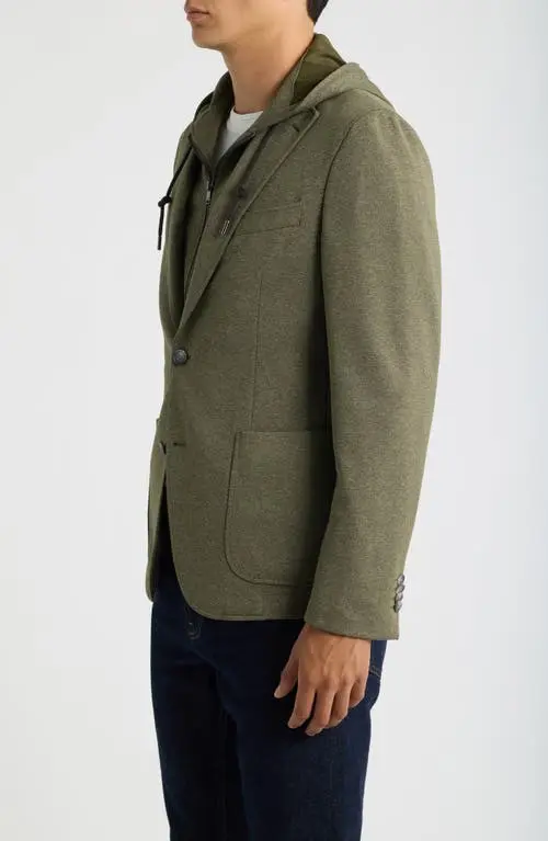 BOSS Jersey Sport Coat With Removable Hood