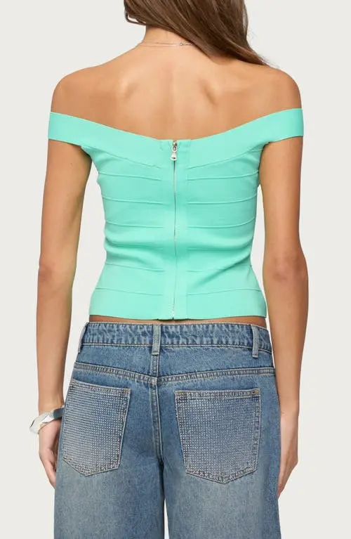 EDIKTED Niva Off-the-shoulder Bandage Knit Top