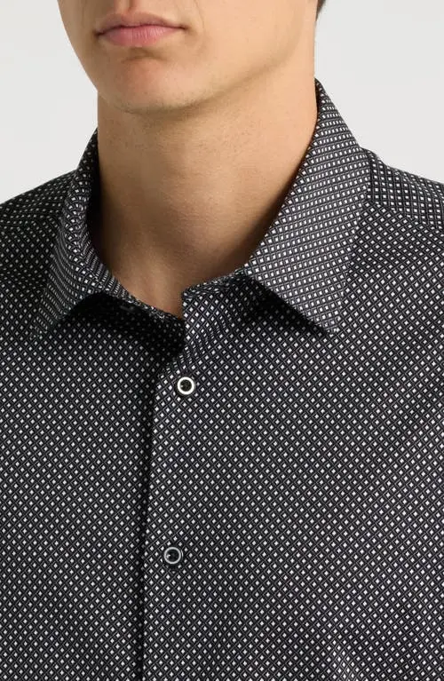 Bugatchi James Ooohcotton® Microprint Button-up Shirt - Black