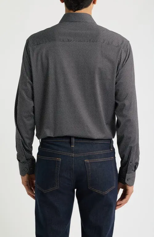 Bugatchi James Ooohcotton® Microprint Button-up Shirt - Black