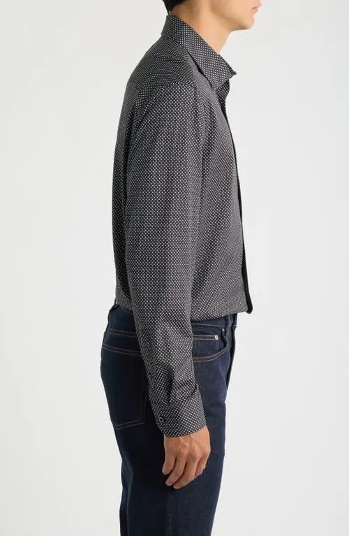 Bugatchi James Ooohcotton® Microprint Button-up Shirt - Black