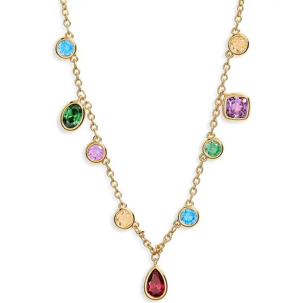 SWAROVSKI Millenia Cushion Cut Crystal Pendant Necklace - Multi/gold