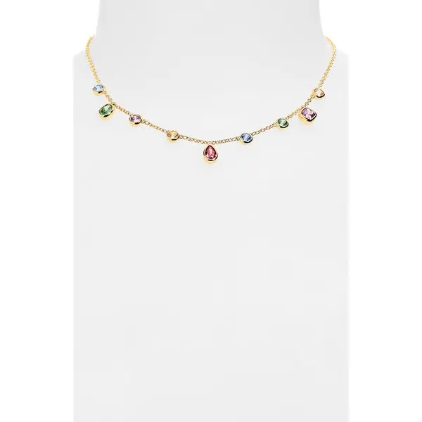 SWAROVSKI Millenia Cushion Cut Crystal Pendant Necklace - Multi/gold