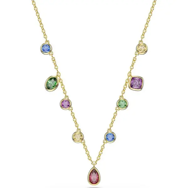 SWAROVSKI Millenia Cushion Cut Crystal Pendant Necklace - Multi/gold