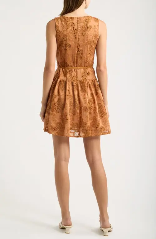 Moon River Embroidered Sleeveless Minidress