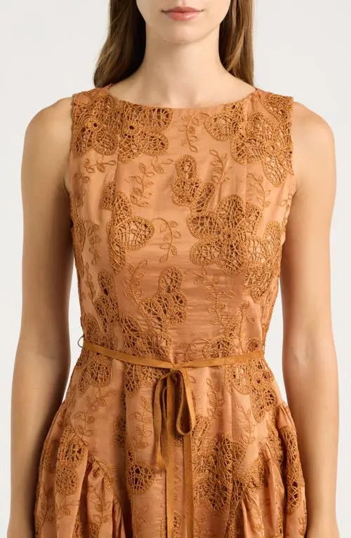 Moon River Embroidered Sleeveless Minidress