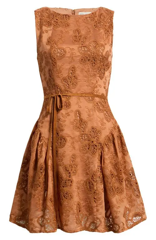 Moon River Embroidered Sleeveless Minidress