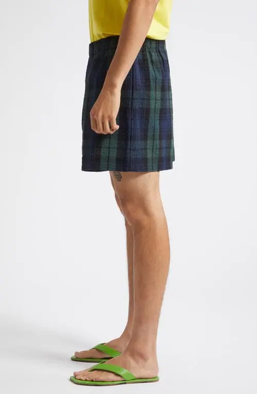 JW Anderson Plaid Cotton Seersucker Shorts