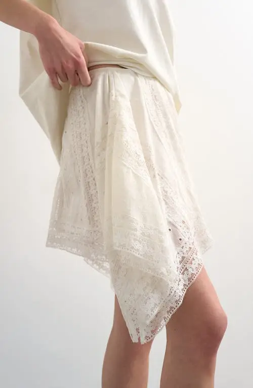 Topshop Embroidered Lace Miniskirt With Handkerchief Hem