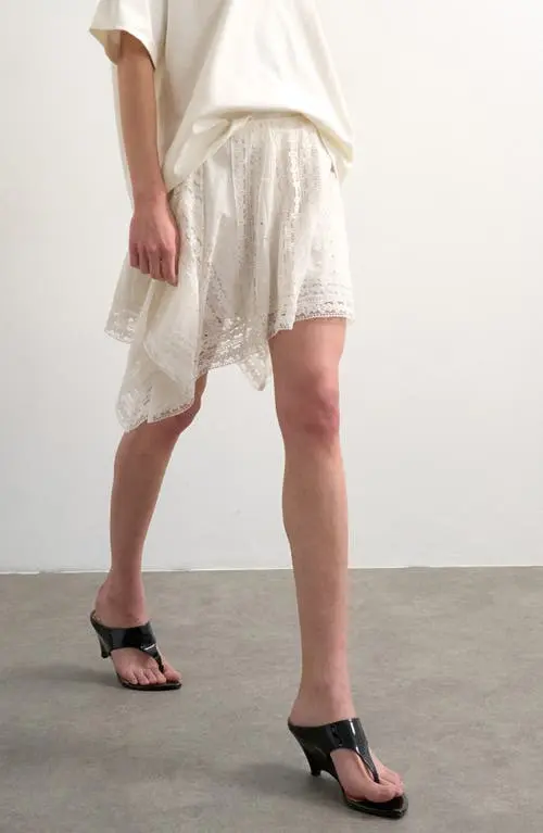 Topshop Embroidered Lace Miniskirt With Handkerchief Hem