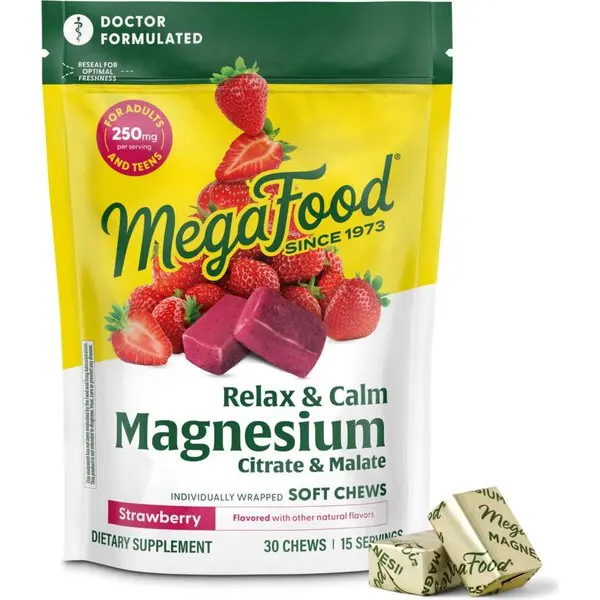 MEGAFOOD Relax & Calm Magnesium Complex With Magnesium Citrate & Malate, Doctor Formulated, Vegetarian - None