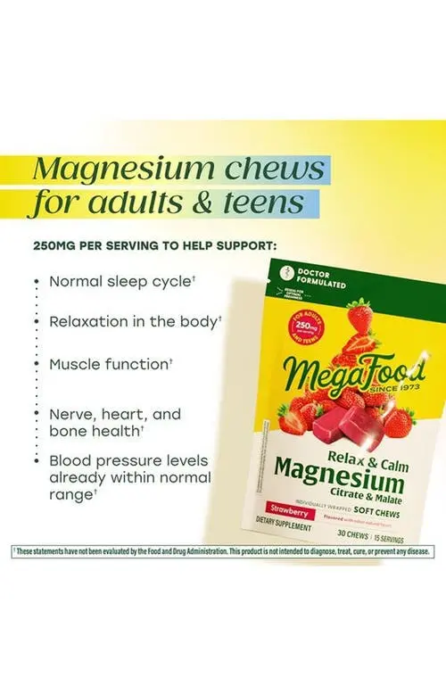 MEGAFOOD Relax & Calm Magnesium Complex With Magnesium Citrate & Malate, Doctor Formulated, Vegetarian
