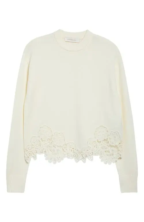 Zimmermann Valiant Lacy Trim Merino Wool Sweater