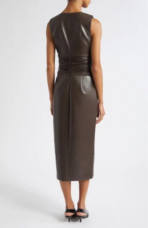 TOCCIN Fabiana Faux Leather Midi Dress