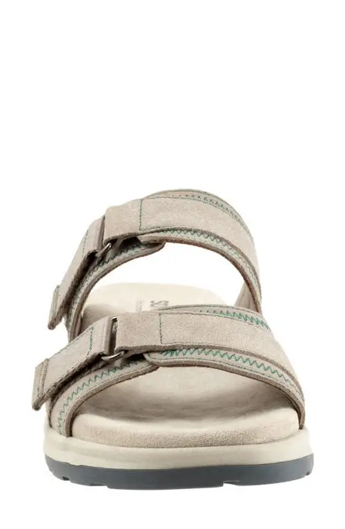 Softwalk Oasis Leather Slide Sandal - Grey Suede