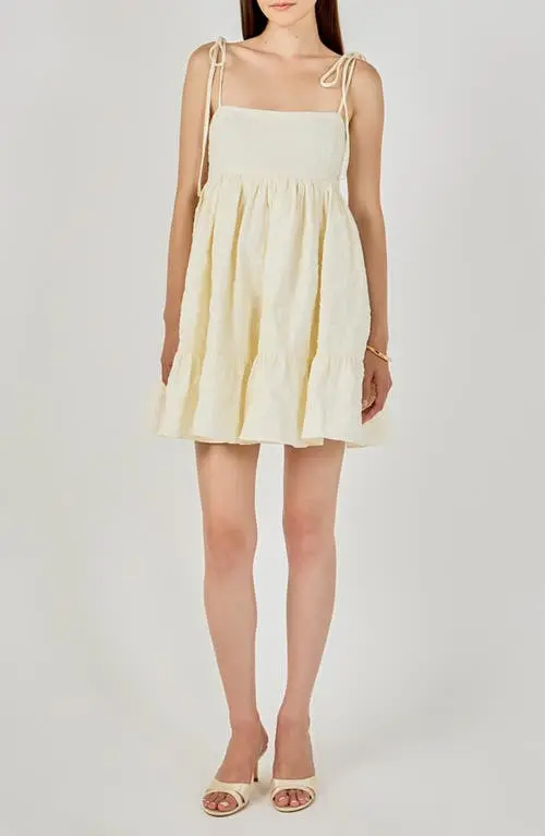 Endless Rose Floral Jacquard Babydoll Minidress