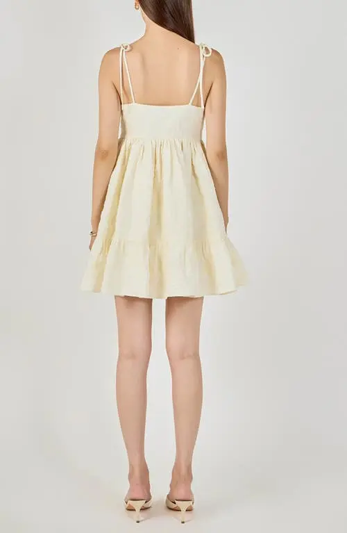 Endless Rose Floral Jacquard Babydoll Minidress