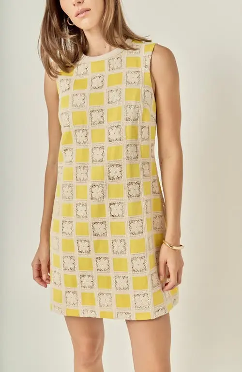 English Factory Crochet Patchwork Minidress
