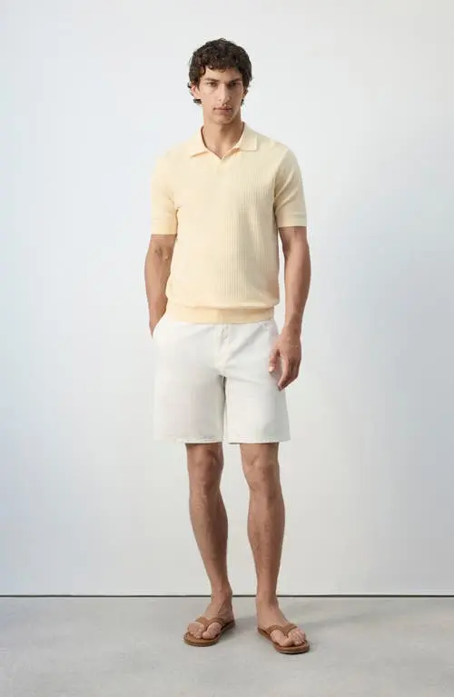 Mango Flat Front Bermuda Shorts - Off White