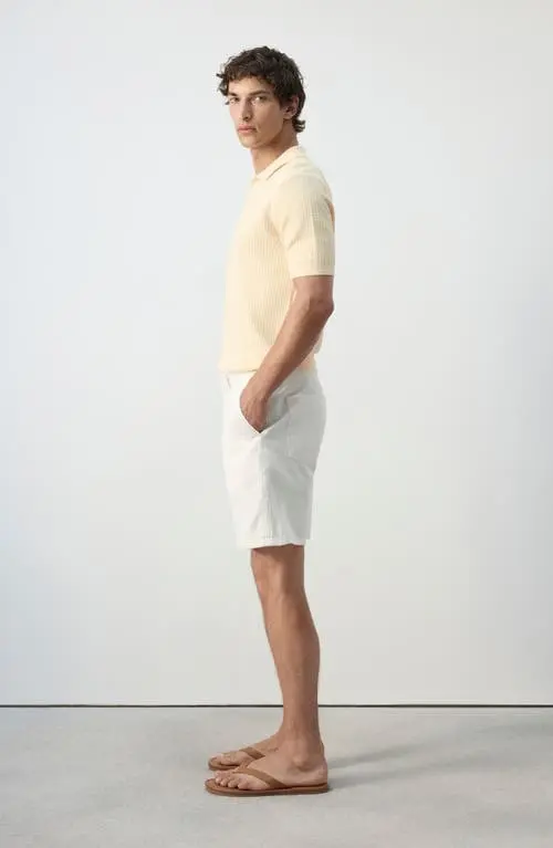 Mango Flat Front Bermuda Shorts - Off White