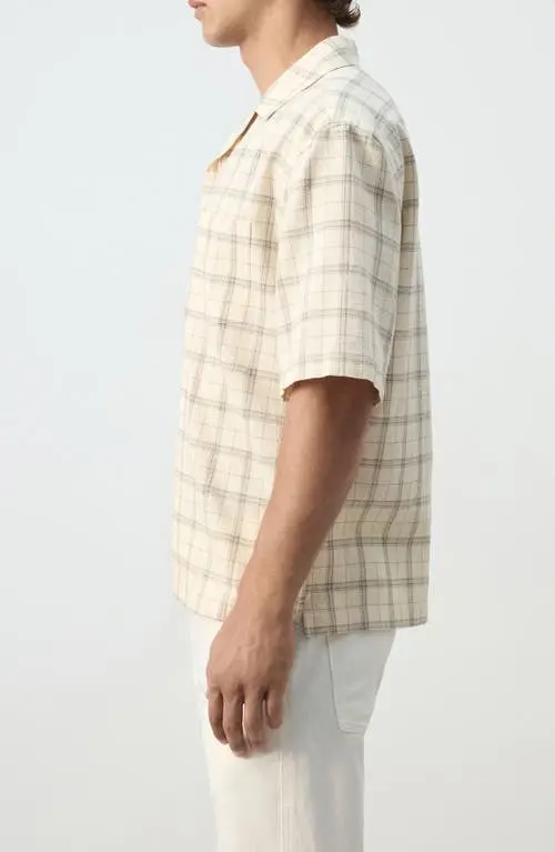 Mango Plaid Short Sleeve Button-up Shirt