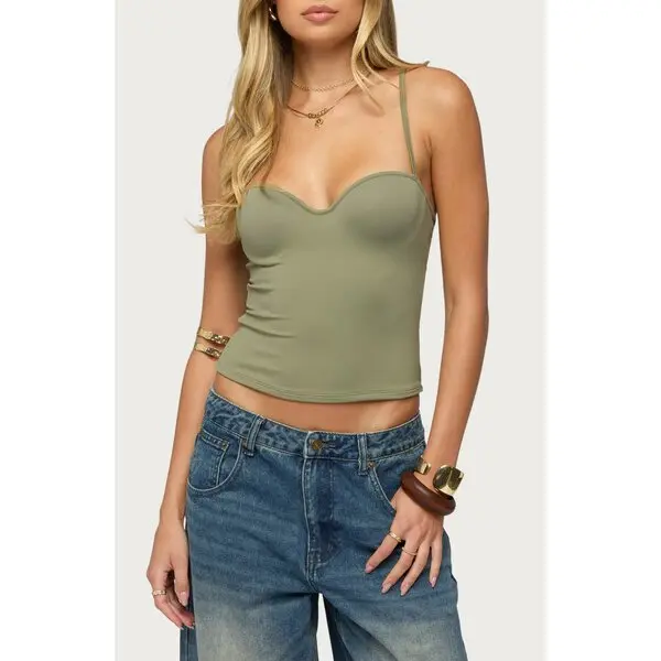 EDIKTED Aven Sweetheart Neck Built-in Bra Tank