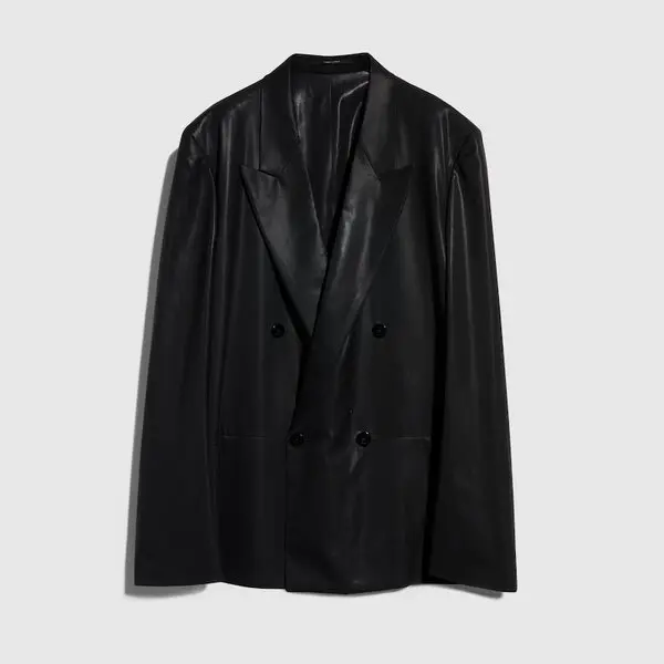 Gucci Double-breasted Wool Jacket With Chintzed Finish