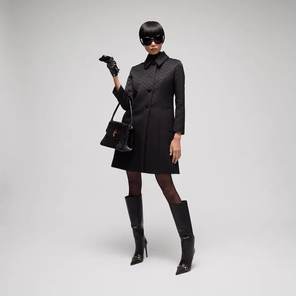 Gucci Gg Viscose Jacquard Single-breasted Coat