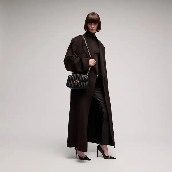 Gucci Jetset Gg Marmont Medium Shoulder Bag In Leather