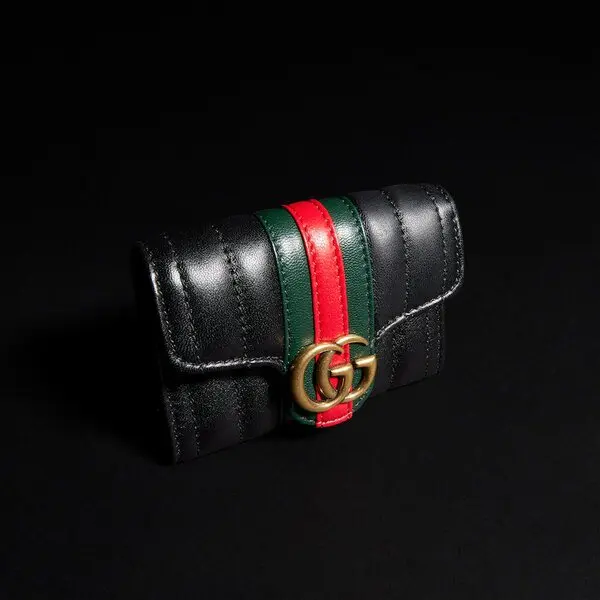 Gucci Gg Marmont Bi-fold Card Case Leather