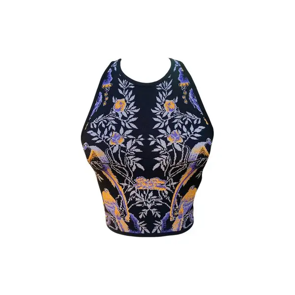 DIANA MOYA ATELIER Jacquard Knit Racerback Top
